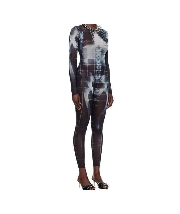 JEAN PAUL GAULTIER Graphic Crewneck Long Sleeve Jumpsuit
