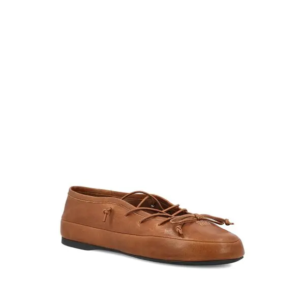 Miu Miu Leather Lace-up Ballerinas