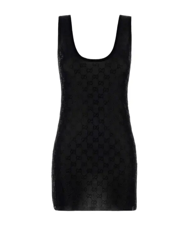 Gucci Gg Embellished Embroidered Dress