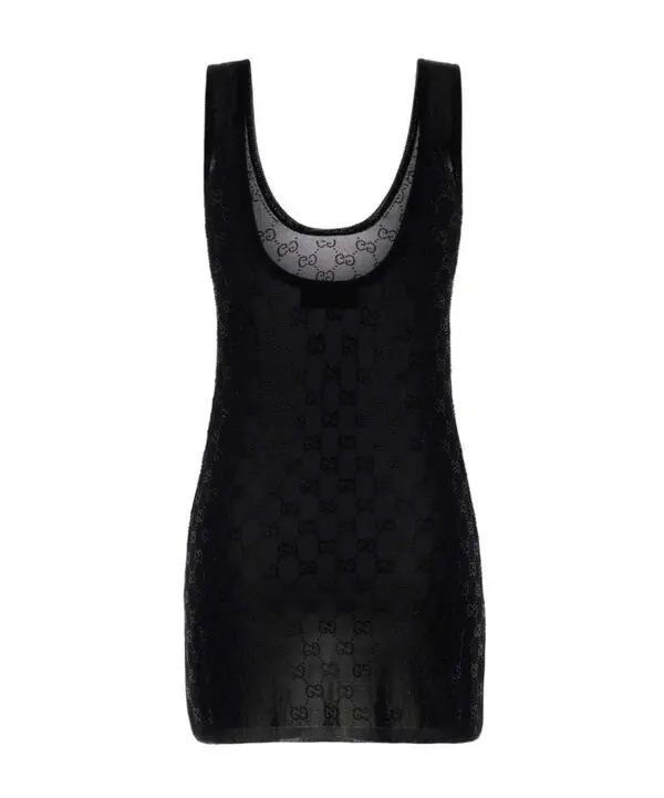 Gucci Gg Embellished Embroidered Dress