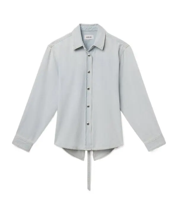 AGOLDE Theo Shirt Light Wash Denim - Link