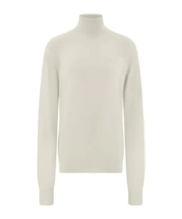 FERRAGAMO Turtleneck Sweater With Chest Pockets - White