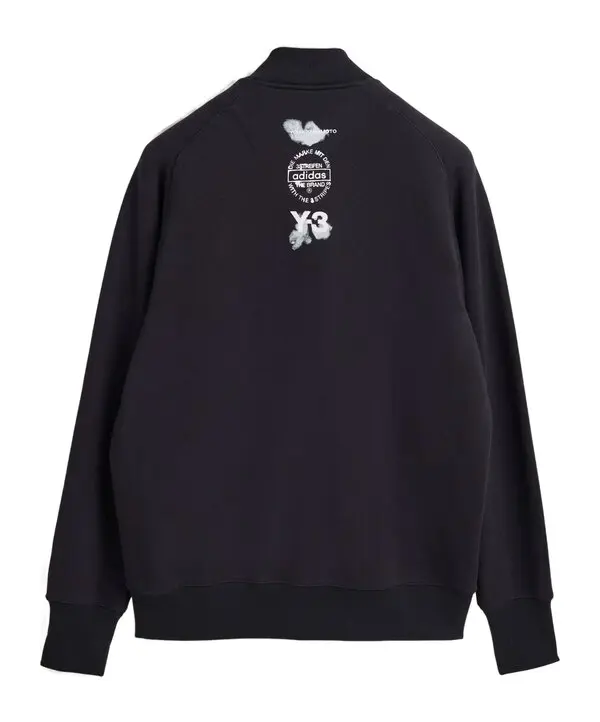 Y3 Zip-front Ribbed Cuff Sweatshirt - Black
