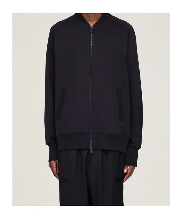 Y3 Zip-front Ribbed Cuff Sweatshirt - Black