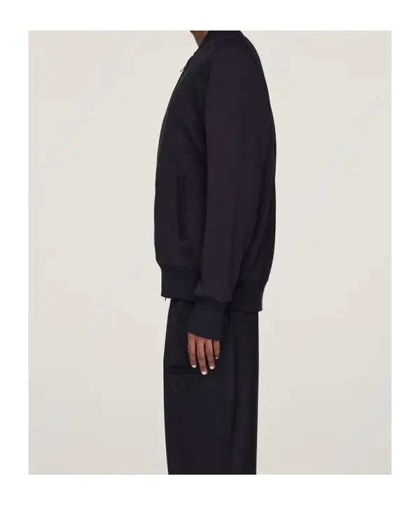 Y3 Zip-front Ribbed Cuff Sweatshirt - Black