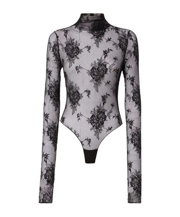 Andamane Floral Lace High Neck Bodysuit