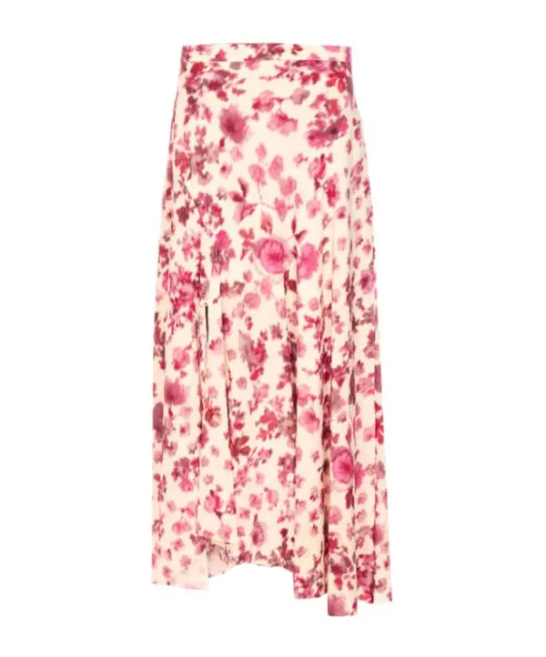 Isabel Marant Étoile Floral Printed Slit Maxi Skirt - Nude