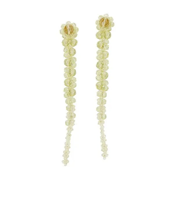 Simone Rocha Teardrop Crystal Embellished Drop Earrings - Yellow