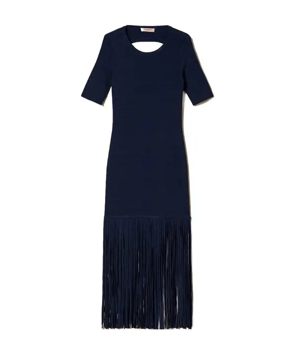 TWINSET Fringe-detail Dress - Black