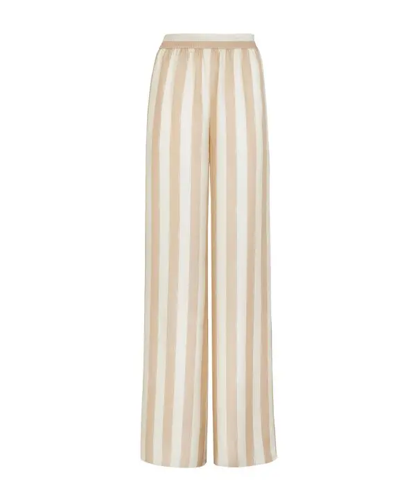 Fendi Striped Wide-leg Pants - Beige
