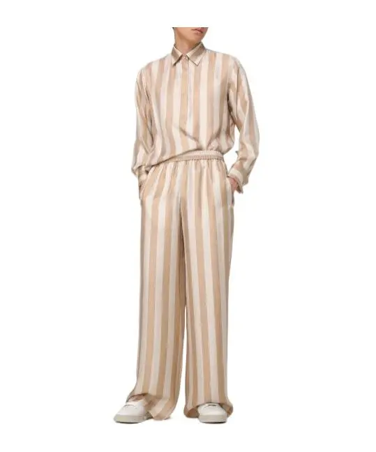 Fendi Striped Wide-leg Pants - Beige