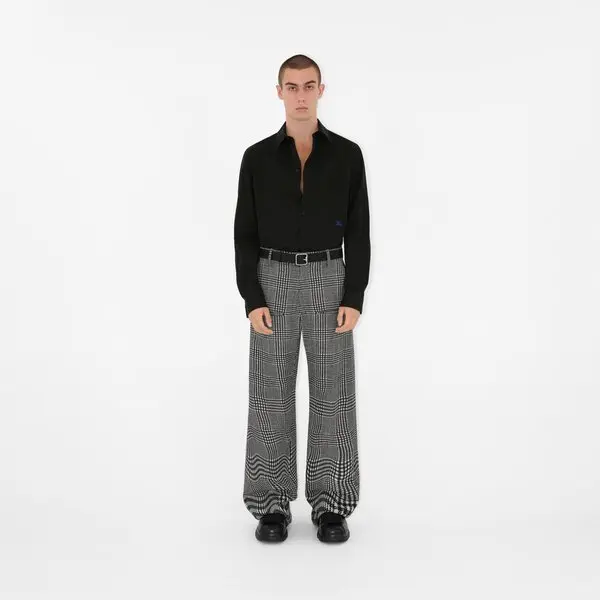 Burberry Ekd-embroidered Long Sleeved Shirt