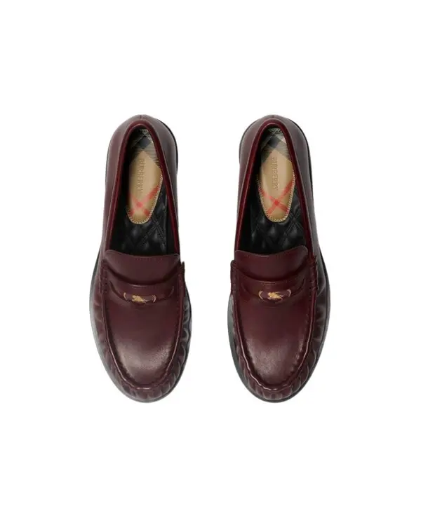 Burberry Cadet Loafers With Ruched Detail - Red
