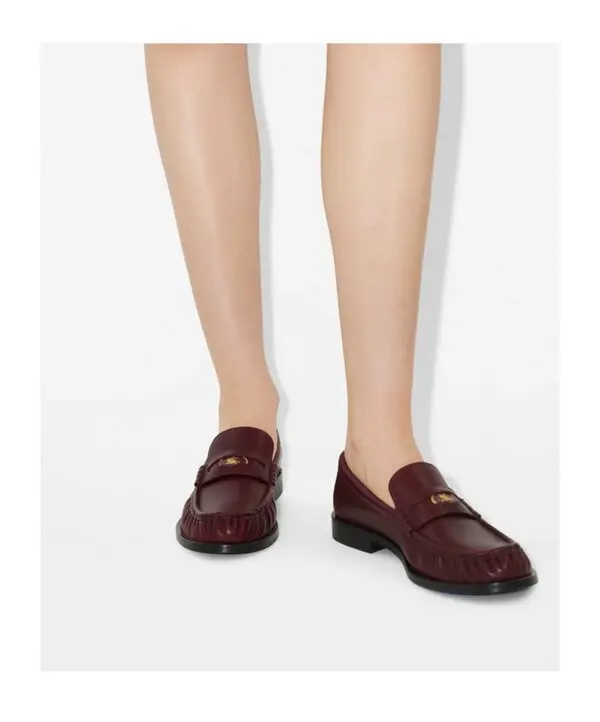 Burberry Cadet Loafers With Ruched Detail - Red
