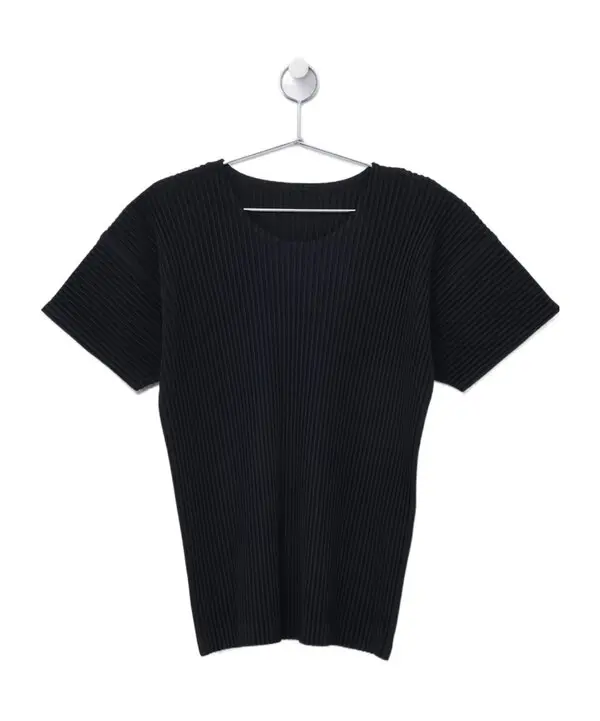 Issey Miyake Homme Pliss Pleated Crewneck T-shirt - Black