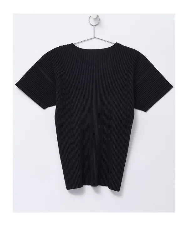 Issey Miyake Homme Pliss Pleated Crewneck T-shirt - Black