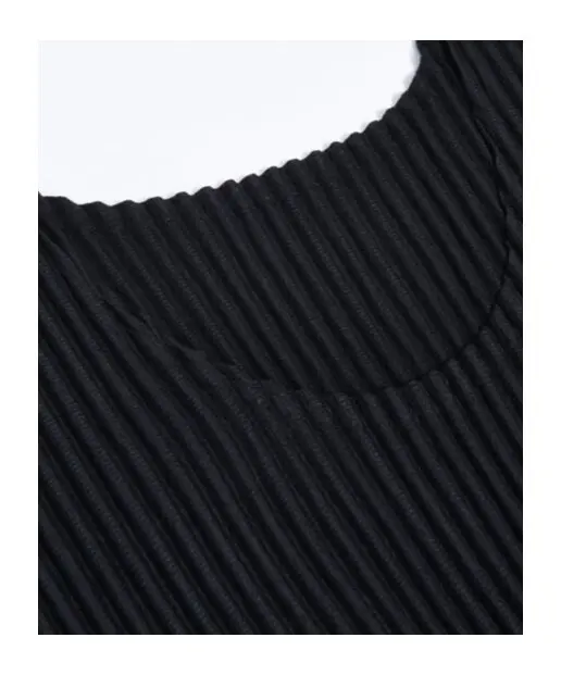 Issey Miyake Homme Pliss Pleated Crewneck T-shirt - Black