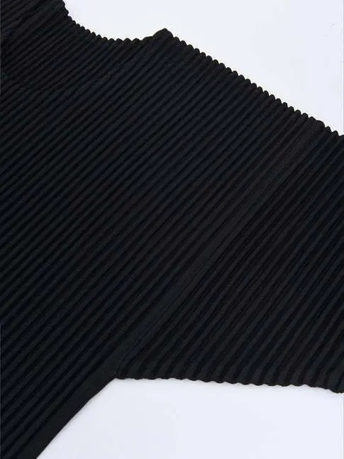 Issey Miyake Homme Pliss Pleated Crewneck T-shirt - Black