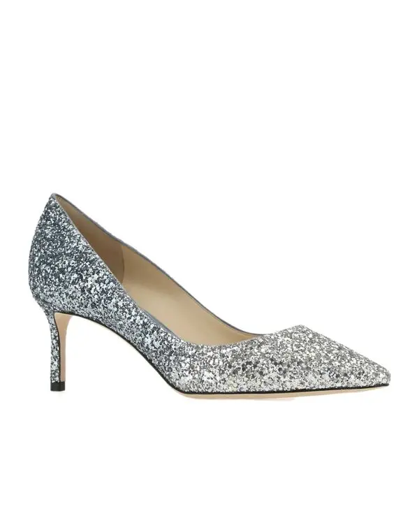 JIMMY CHOO Sequined Stiletto High Heels - Gray