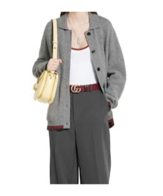 Gucci Cardigan With Pointed Collar And Ribbed Hem
