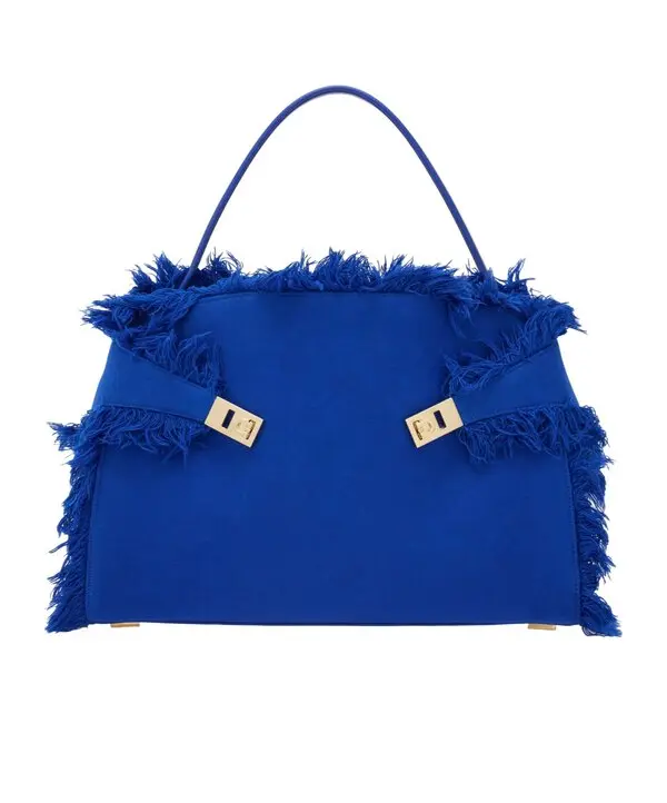 FERRAGAMO Fringed Shoulder Bag - Klein Blue