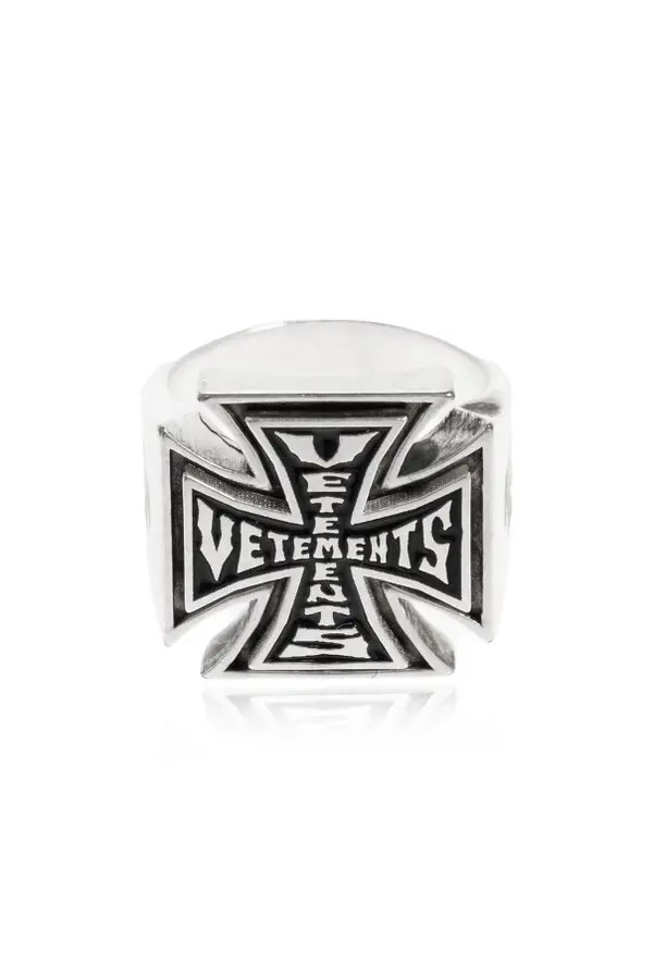 Vetements Logo Detailed Ring - Silver