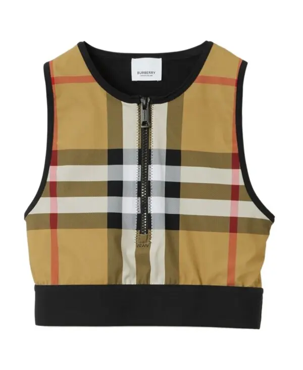 Burberry Vintage Check Zip-up Crop Top - Multicolor