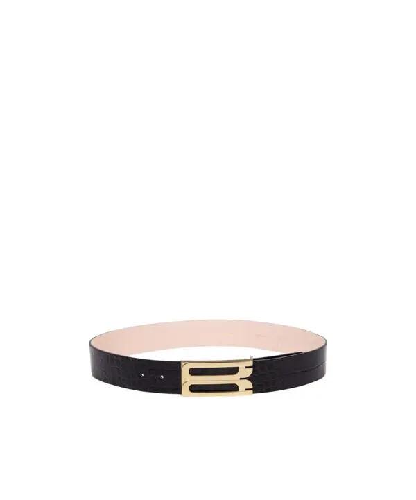 Victoria Beckham Embossed Jumbo Frame Belt - Black