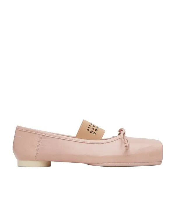 MAISON MARGIELA Square Toe Bow Ballet Flats - Rose Cloud