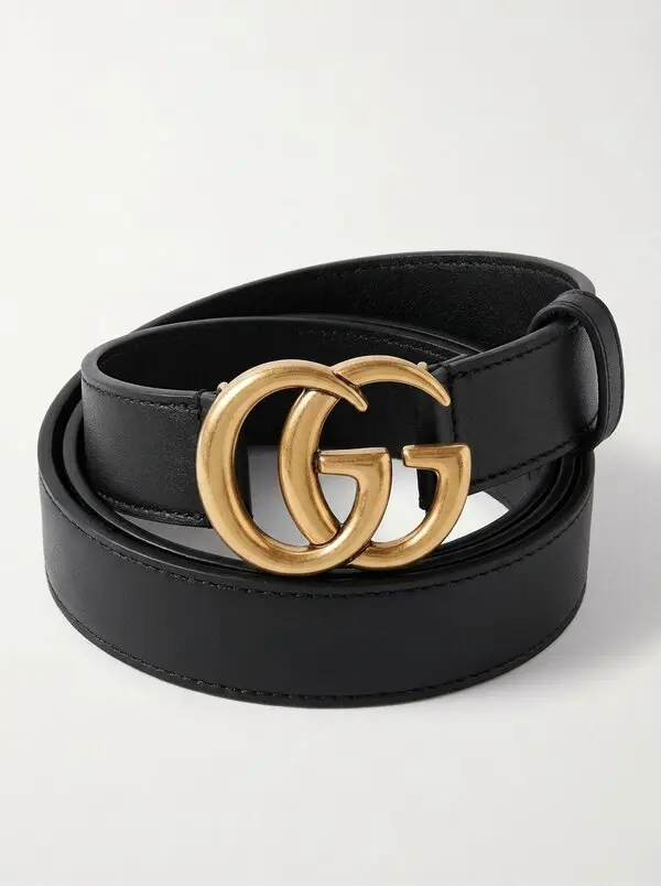 Gucci Gg Marmont Skinny Belt - Black