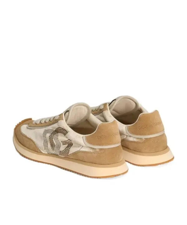 Dolce & Gabbana Dg Logo Embellished Sneakers - Beige