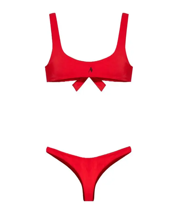 Attico The Logo Printed Bikini - Red