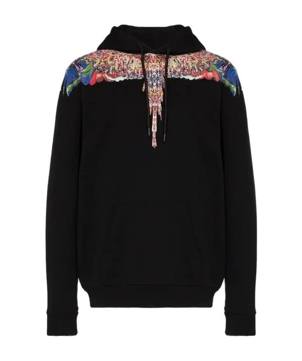 MARCELO BURLON COUNTY OF MILAN Wing Printed Hooded Sweater - Black