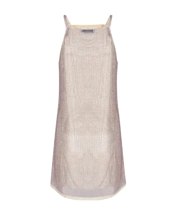 Prada Embellished Mesh Halter Dress