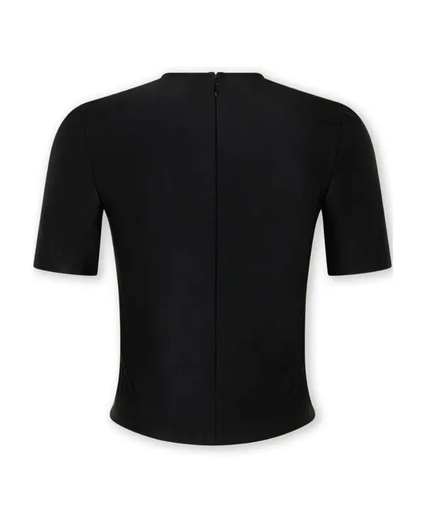 Rabanne Embellished Draped Mock Neck Top