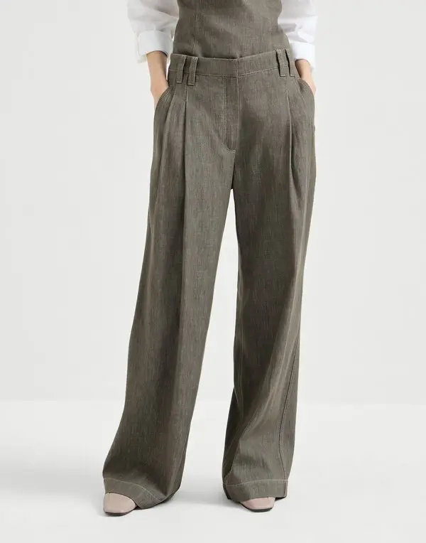 Brunello Cucinelli Wide-leg Pleated Trousers