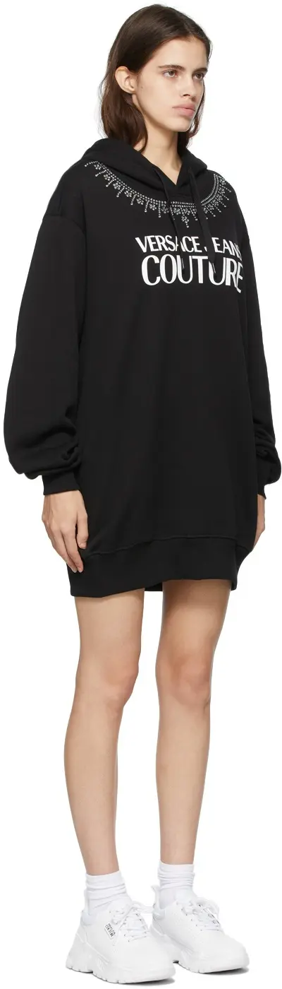 Versace Studded Logo Hoodie Dress