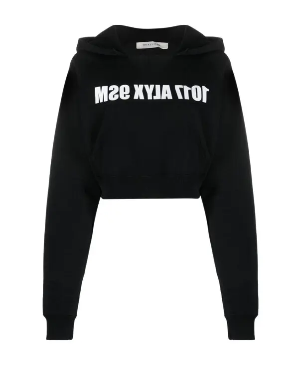 1017 Alyx 9sm Cropped Logo Print Hoodie
