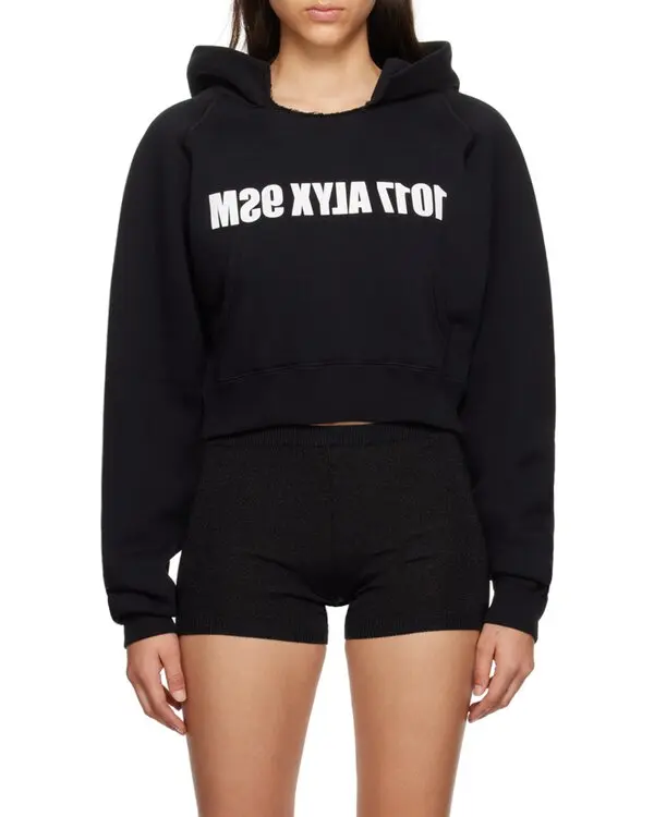1017 Alyx 9sm Cropped Logo Print Hoodie