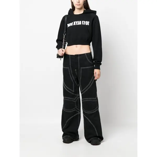 1017 Alyx 9sm Cropped Logo Print Hoodie