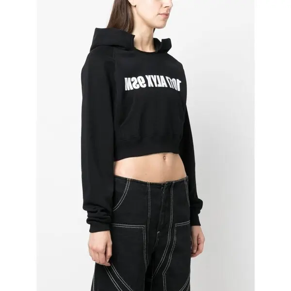 1017 Alyx 9sm Cropped Logo Print Hoodie