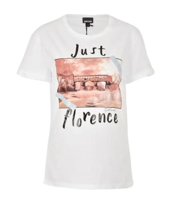 Just Cavalli Pattern Printed Short-sleeved T-shirt - White
