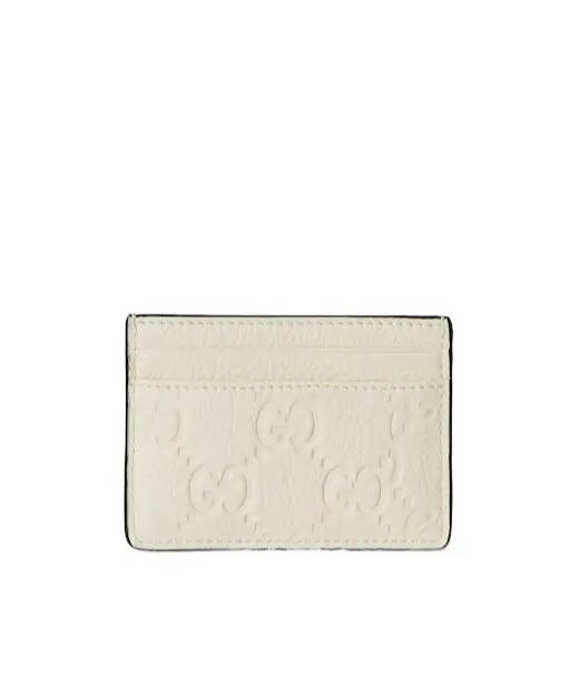 Gucci Gg Emblem Card Case - Ivory