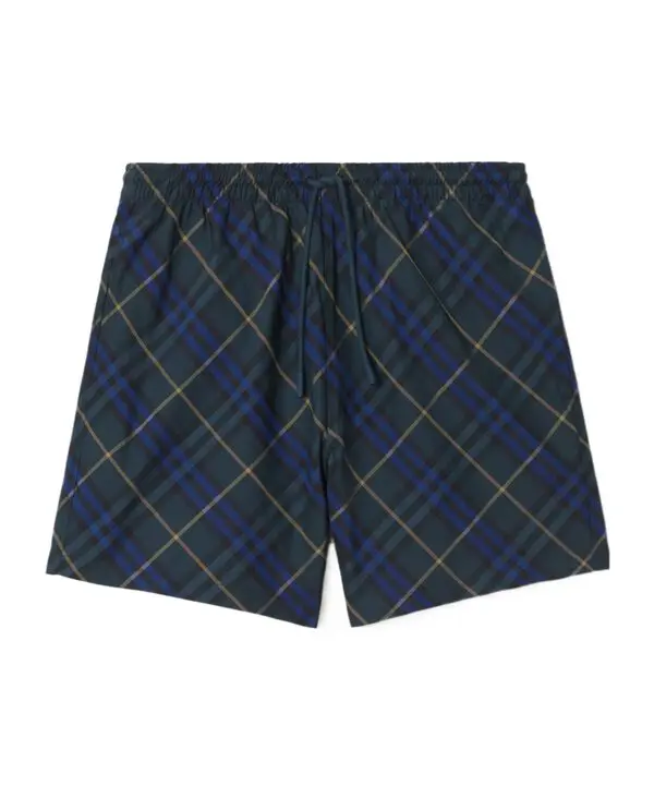 Burberry Checkered Drawstring Swim Shorts - Midnight