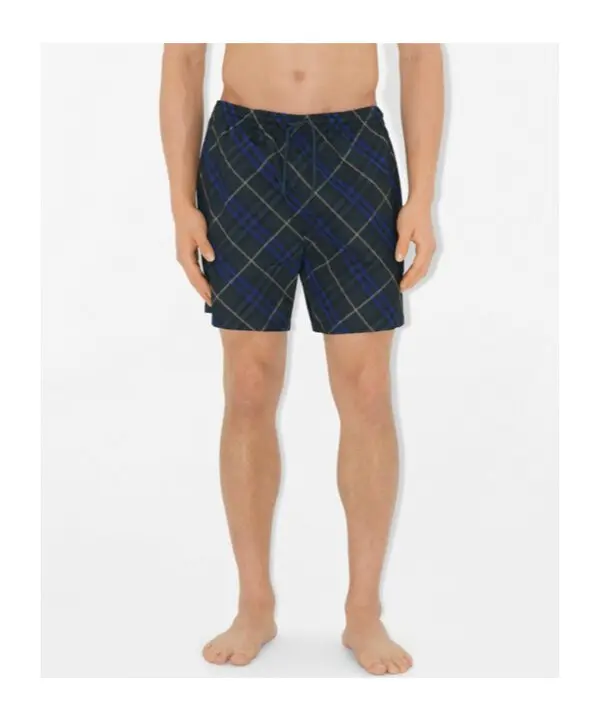 Burberry Checkered Drawstring Swim Shorts - Midnight