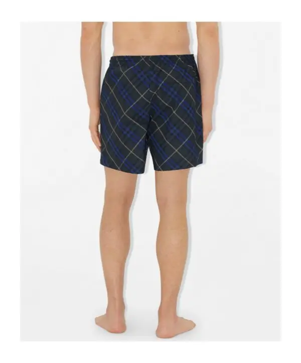 Burberry Checkered Drawstring Swim Shorts - Midnight