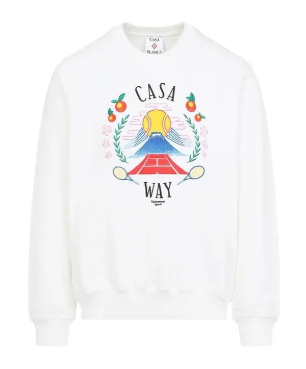 Casablanca Logo Embroidered Sweatshirt - White