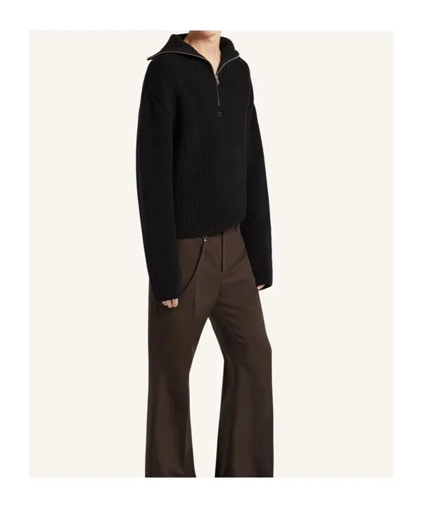 COURREGES Courrèges Half-zip Jumper With Logo Embroidery - Black