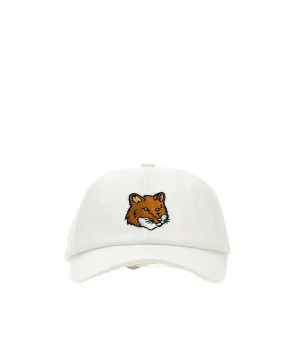 Maison Kitsuné Fox Head Embroidered Baseball Cap - White