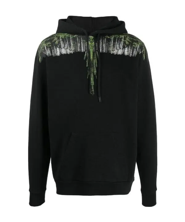 MARCELO BURLON COUNTY OF MILAN Wing Printed Hooded Sweater - Black